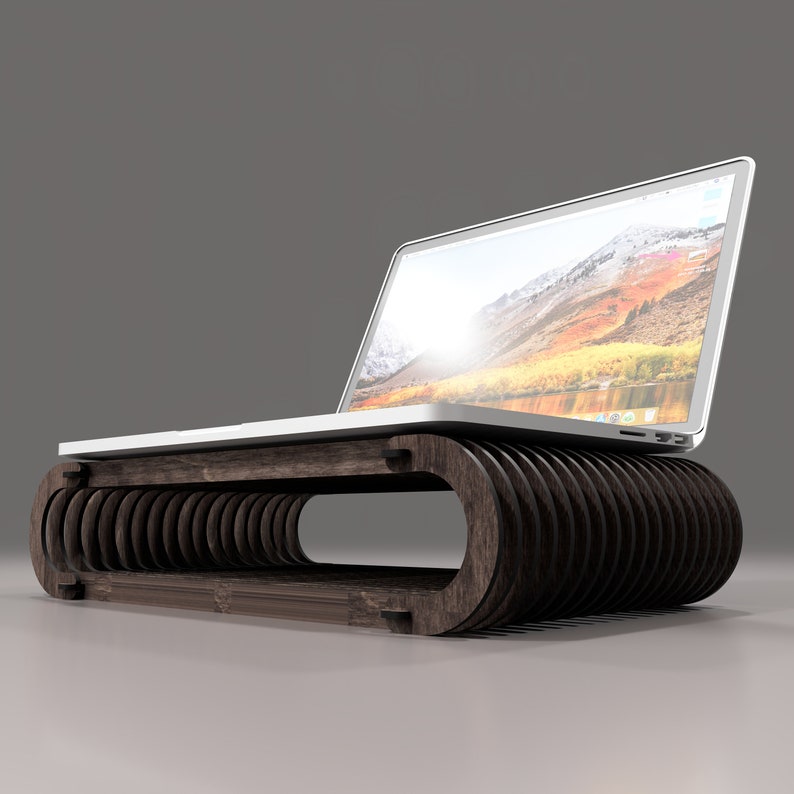 Wooden Monitor Stand With Storage Scandinavian Style Luxury - Etsy