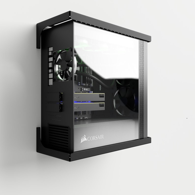 Wall Mount Pc Stand - Metal Computer Tower Holder - Heavy Duty Cpu Wall ...