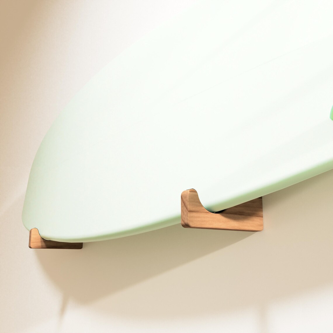 Surfboard Wall Mount Rack | Wooden Surfboard Wall Hanger | Floating ...