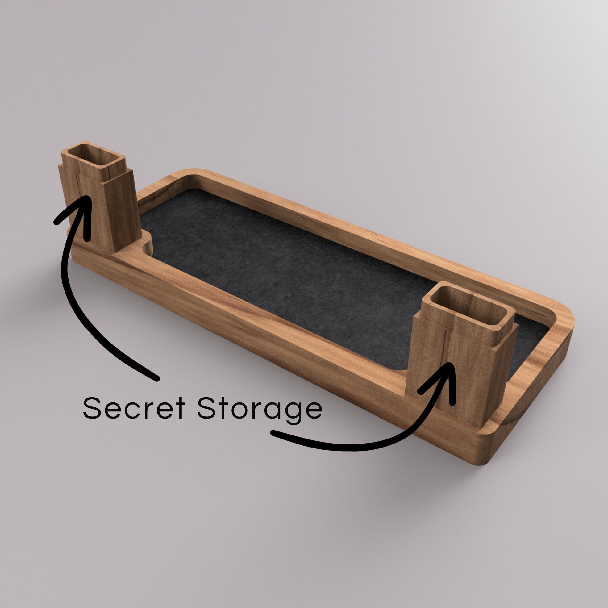 Wood Desk Organizer: Two-tier Docking Station With Felt Inserts - Etsy