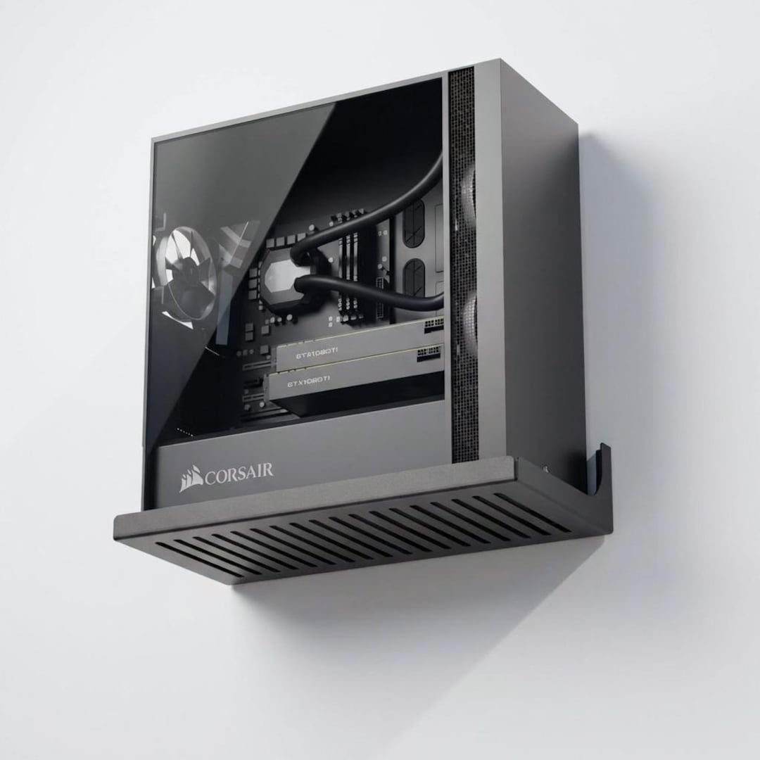 Wall Mount Pc Stand - Metal Computer Tower Holder - Heavy Duty Cpu Wall ...