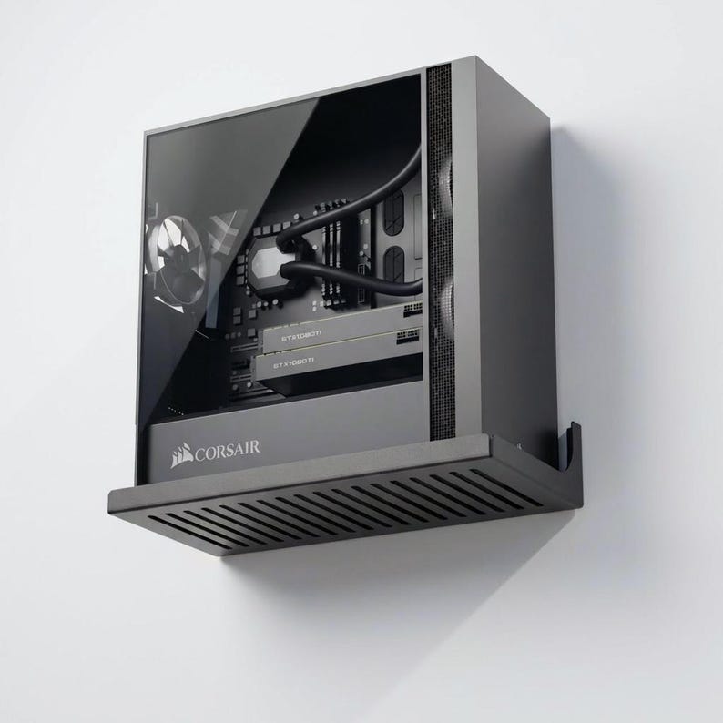 Wall Mount Pc Stand - Metal Computer Tower Holder - Heavy Duty Cpu Wall ...