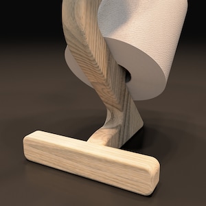 Handmade Ash Wood Toilet Paper Holder: Free Standing Bathroom Decor - Etsy