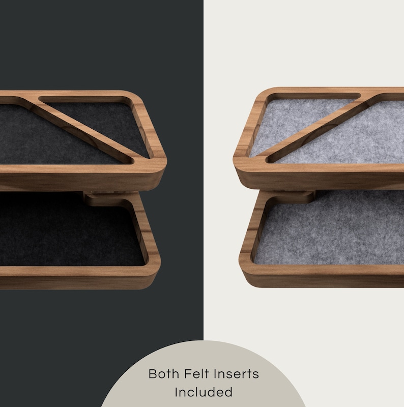 Wood Desk Organizer: Two-tier Docking Station With Felt Inserts - Etsy