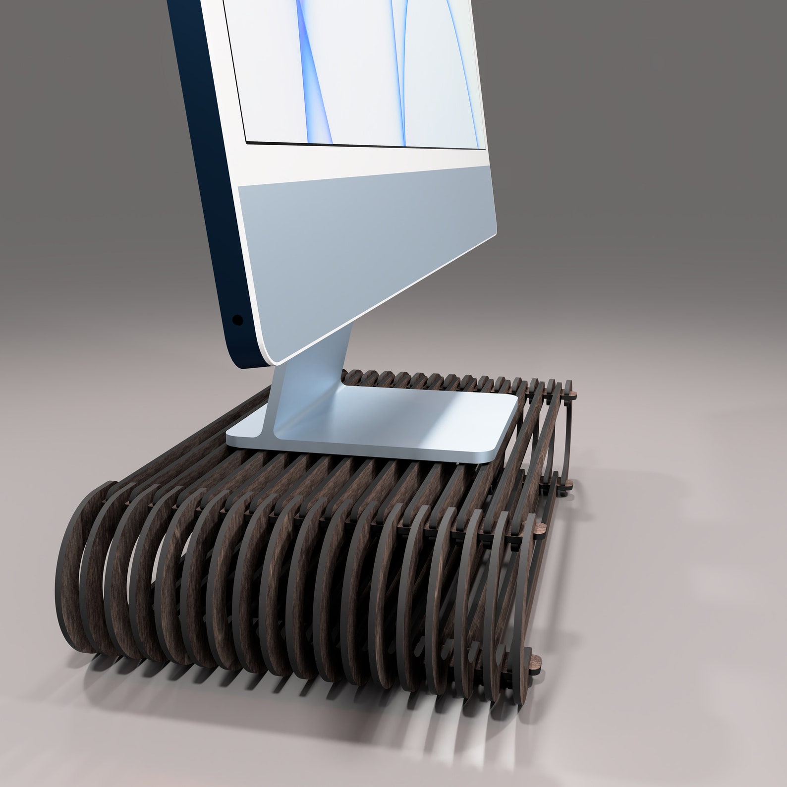 Wooden Monitor Stand With Storage Scandinavian Style Luxury - Etsy