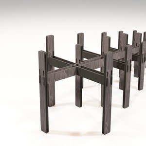 Custom Size Plant Stand Indoor Wooden Plant Pot Riser Mid Century ...