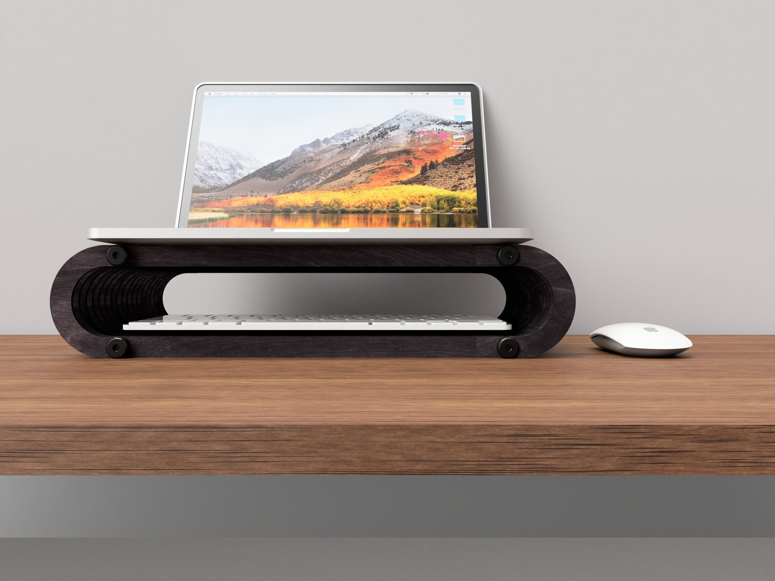 Wooden Monitor Stand With Storage Scandinavian Style Luxury - Etsy