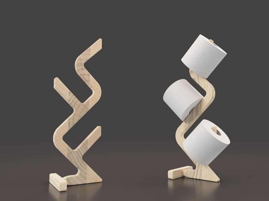 Handmade Ash Wood Toilet Paper Holder: Free Standing Bathroom Decor - Etsy