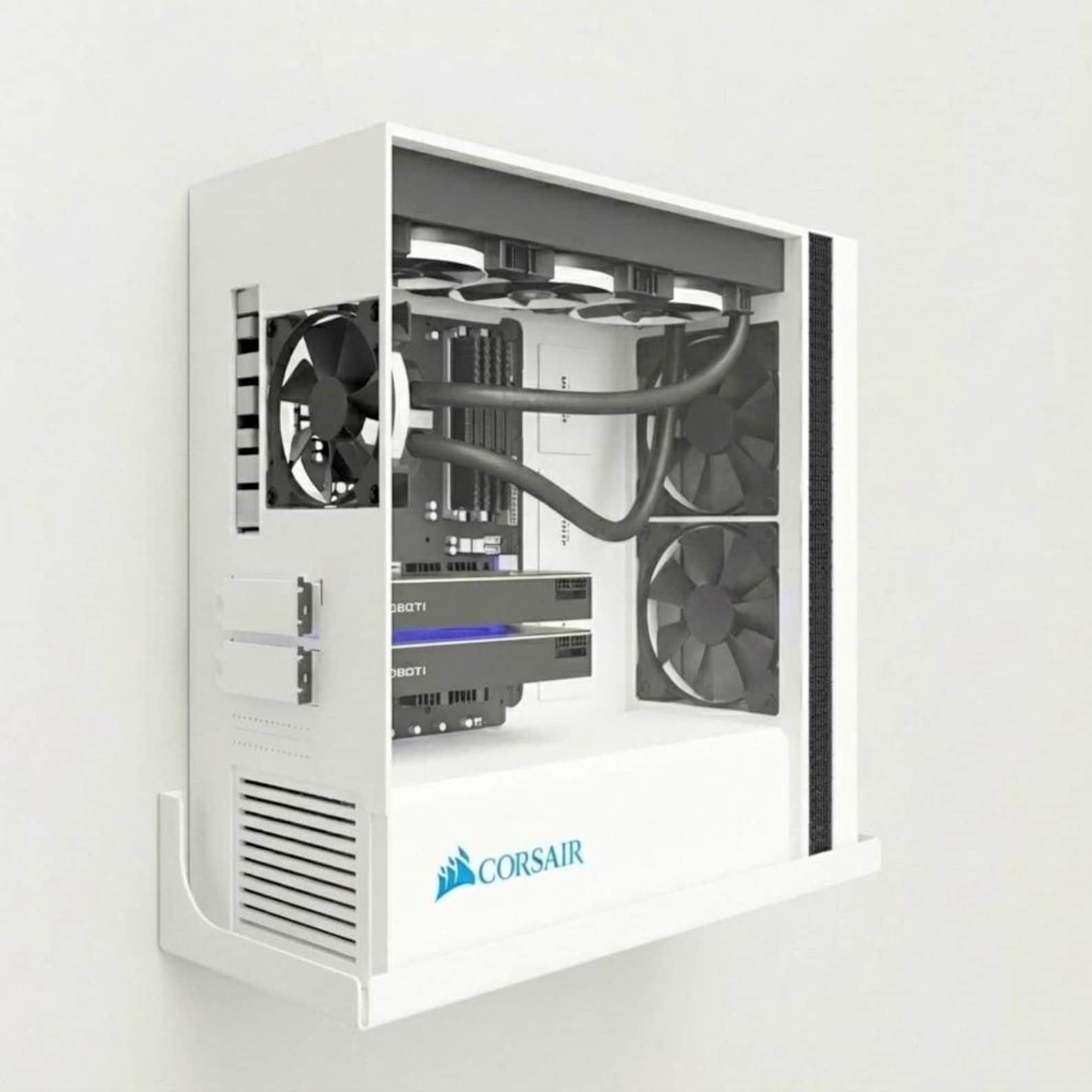 Wall Mount PC Stand: Metal Computer Case Shelf - Gaming Rig Holder - Etsy