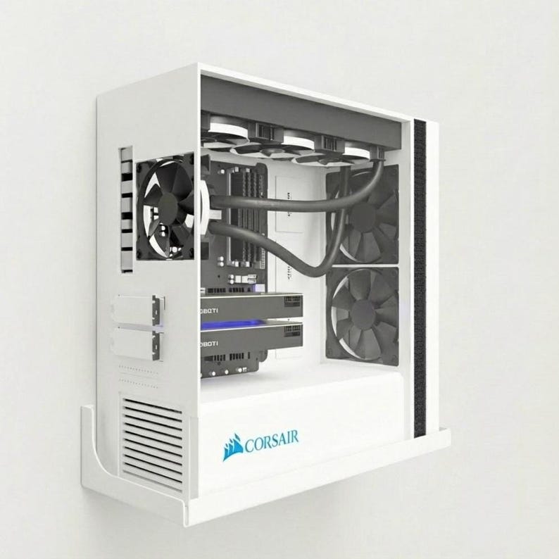 Wall Mount PC Stand: Metal Computer Case Shelf - Gaming Rig Holder - Etsy