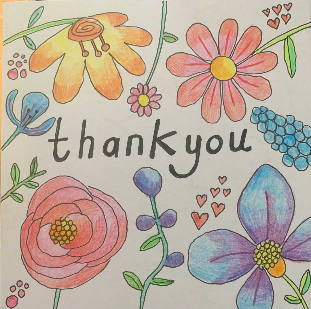 Thank You Flower Card - Etsy