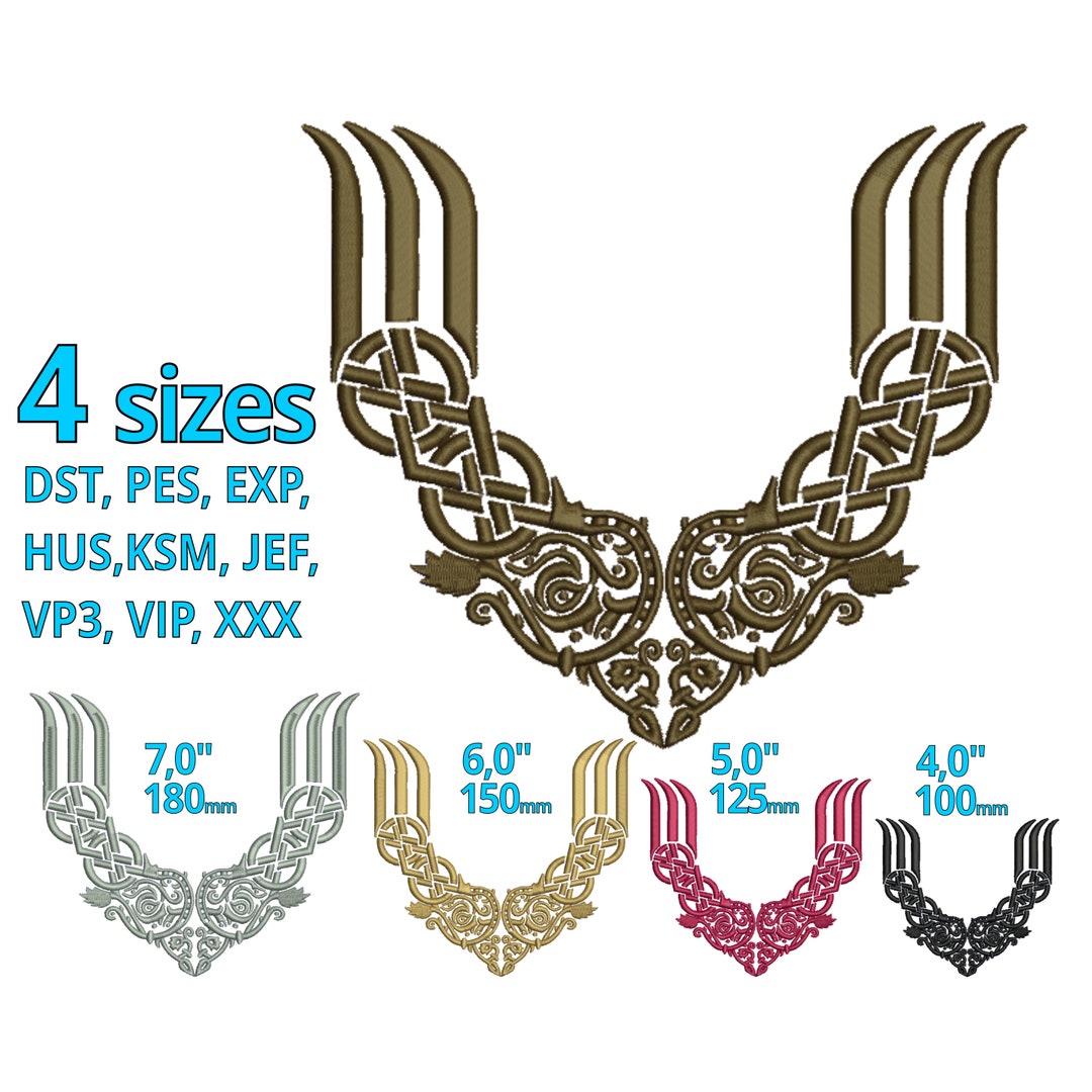 Vikings Embroidery Design Tattoo 4 Sizes VEGVISIR Viking Logo Machine ...