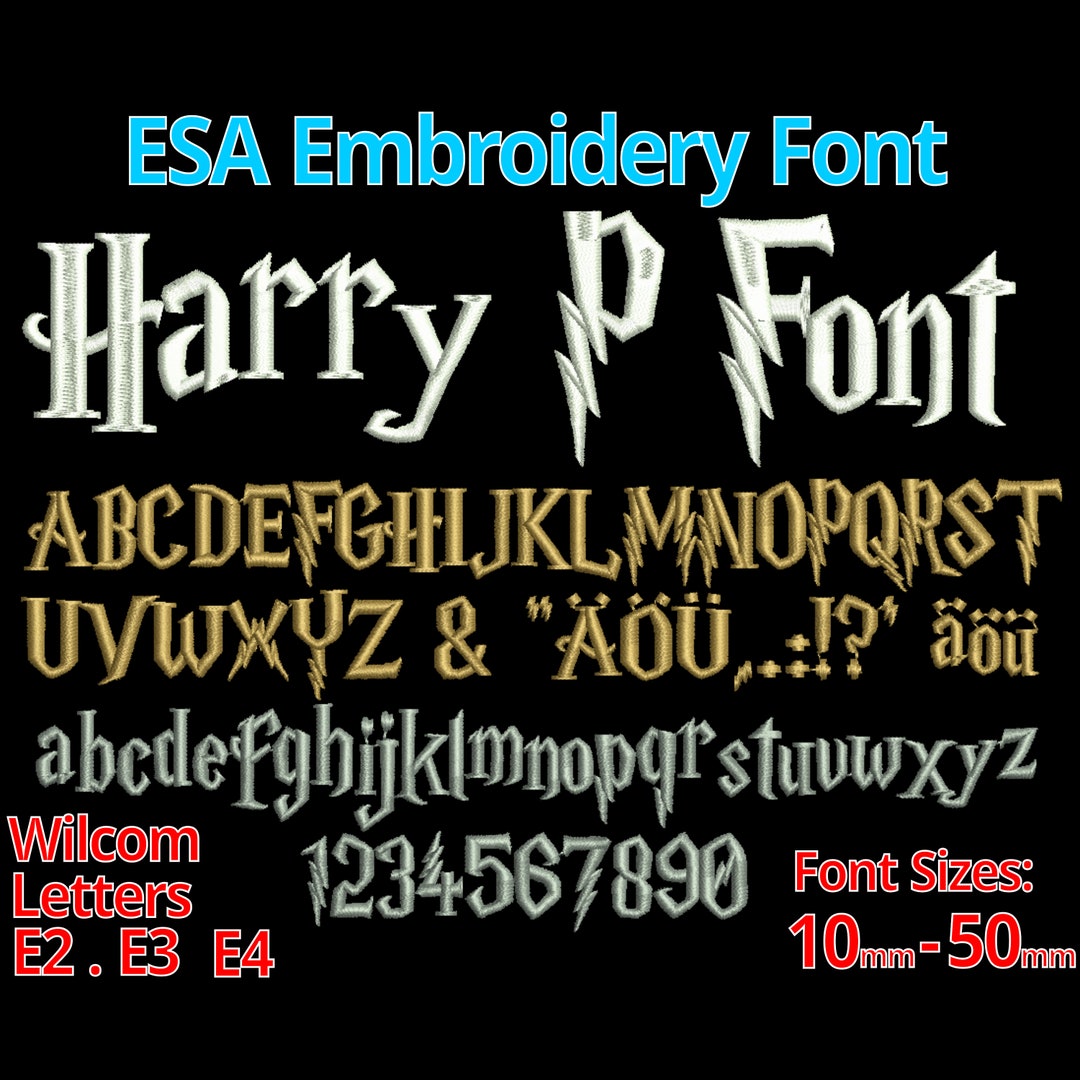 Harryp ESA Font | Wilcom Font File| Halloween Wizard Font E2 E3 E4 ...