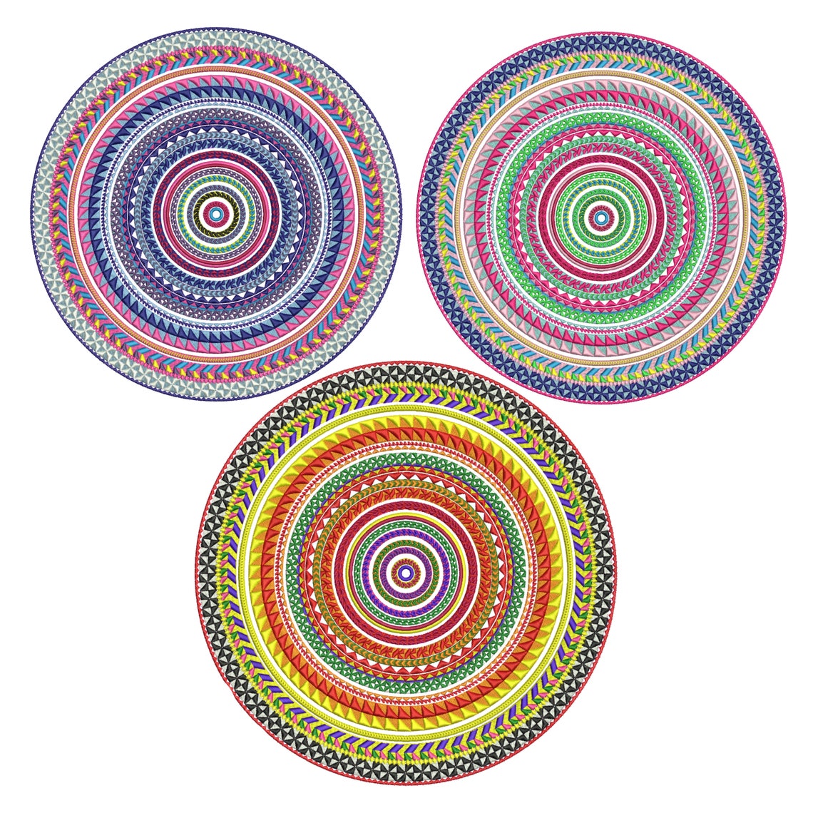 Mandala Machine Embroidery File 2 Sizes Colorful Mandala - Etsy