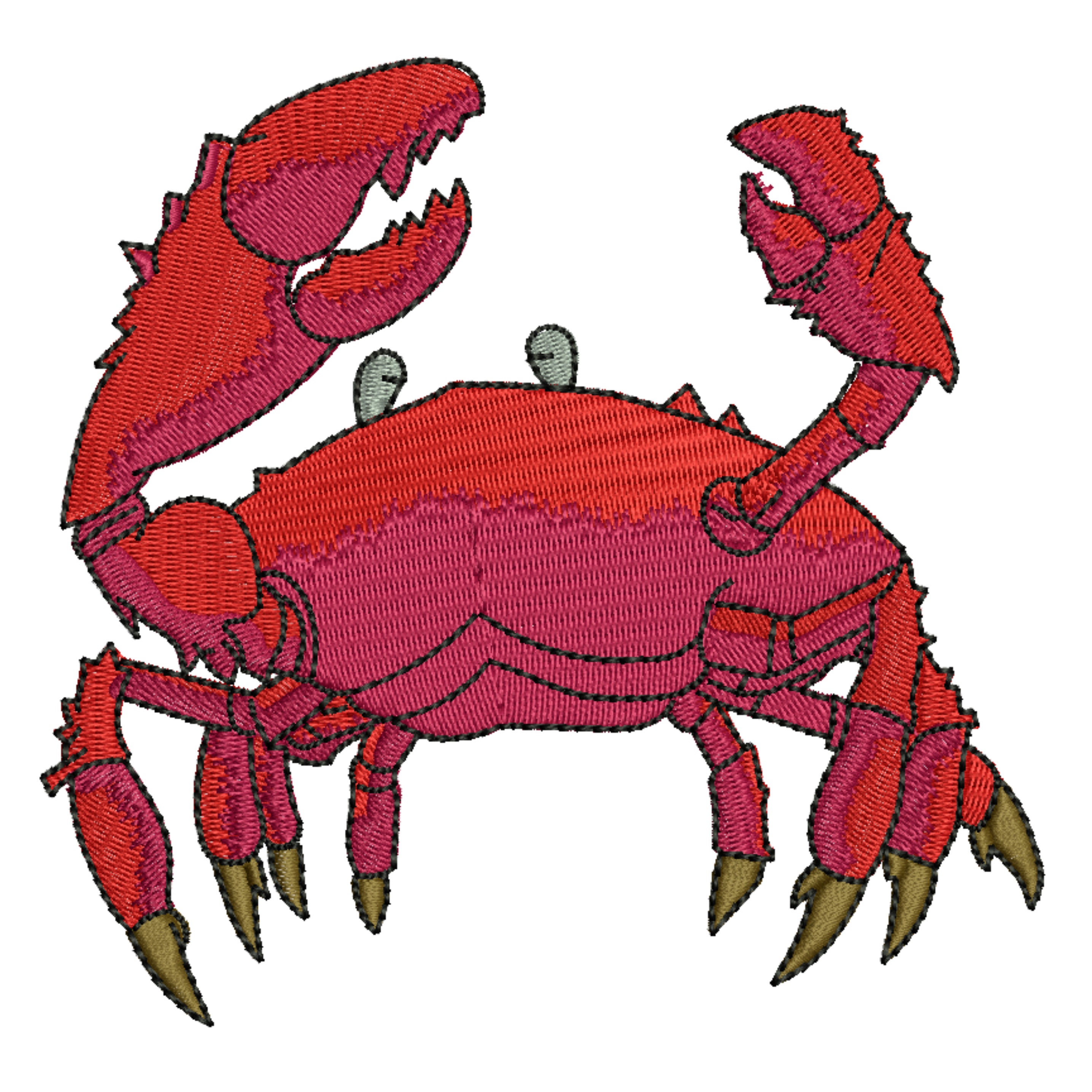 Crab Embroidery Design 3 Sizes- Lobster Crawfish Machine Embroidery ...