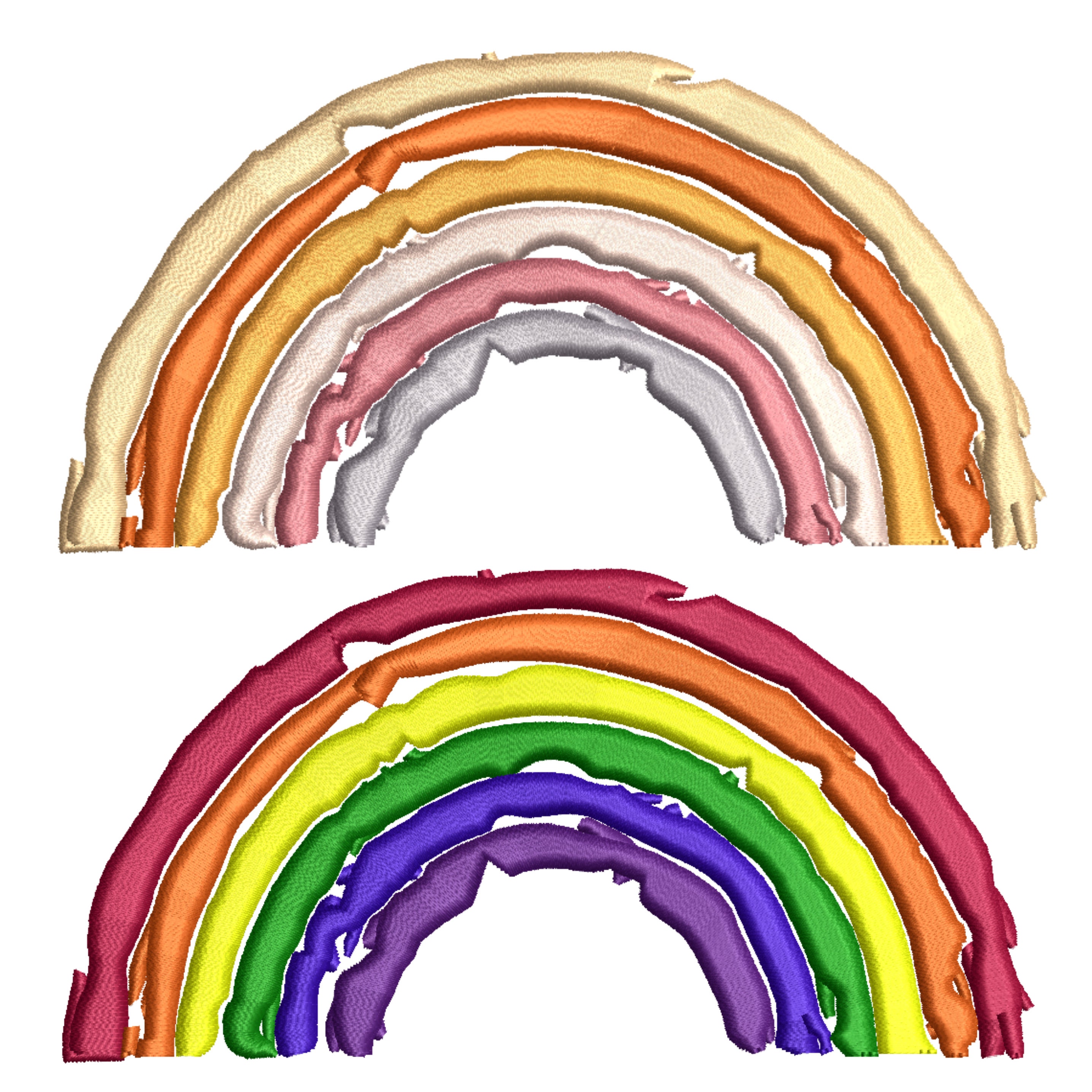 Rainbow Embroidery Design 3sizes Boho Rainbow Machine - Etsy