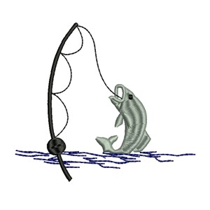 Sport Fishing Embroidery Designs | 3 Sizes | Catch a Fish Machine ...