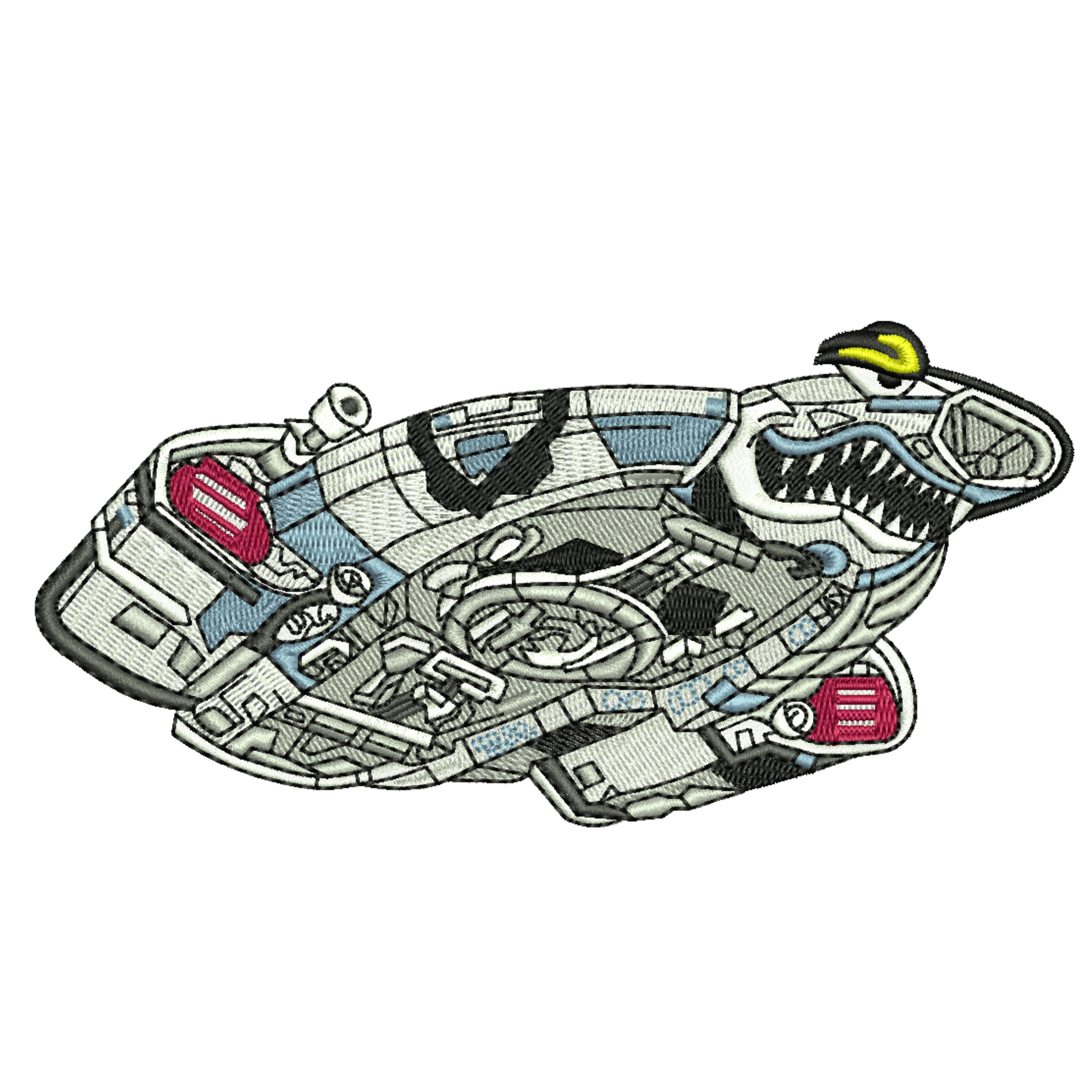 Space Ship Embroidery Designs | 3 Sizes | Comic Rocket Machine ...