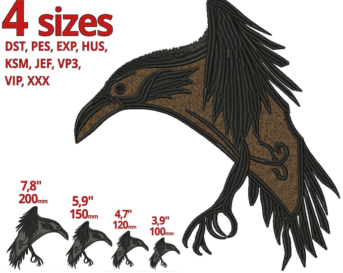 Vikings Crow Embroidery Design 4 Sizes Celtic Irish Nordic - Etsy