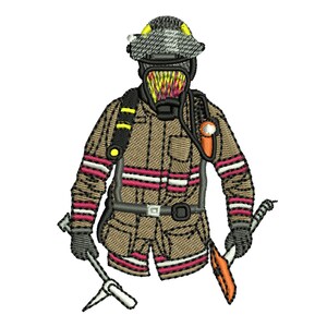 Fireman Embroidery Design 3 Sizes - Firefighter Machine Embroidery File ...