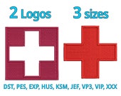 Red Cross Embroidery Design 2 Logos Redcross EMT Medical - Etsy