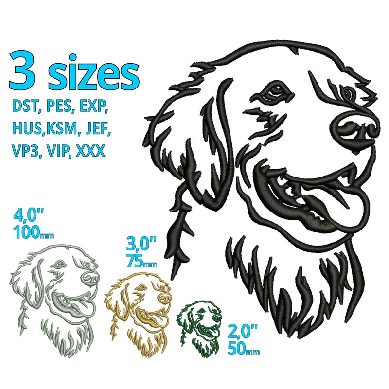 Machine Embroidery Designs Golden Retriever - Etsy