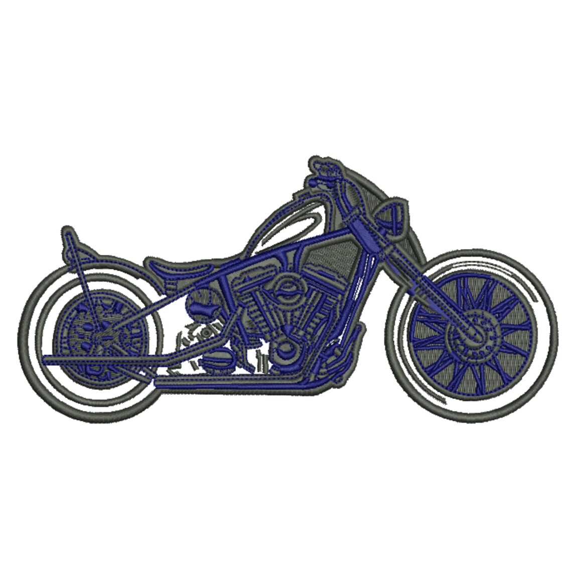 Chopper Motorcycle Embroidery Design 5 Sizes Biker Harley - Etsy