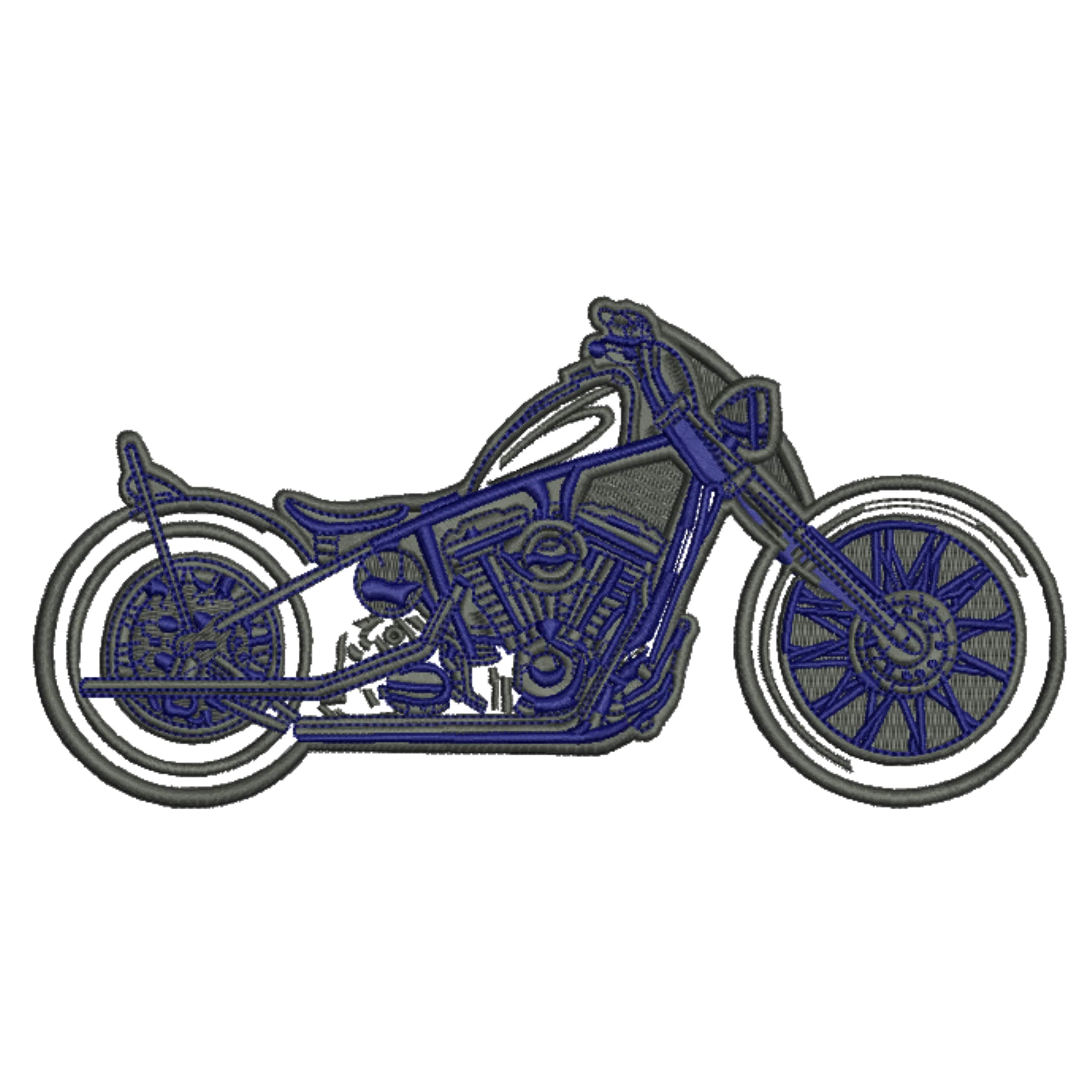 Chopper Motorcycle Embroidery Design 5 Sizes - Biker Harley Machine ...