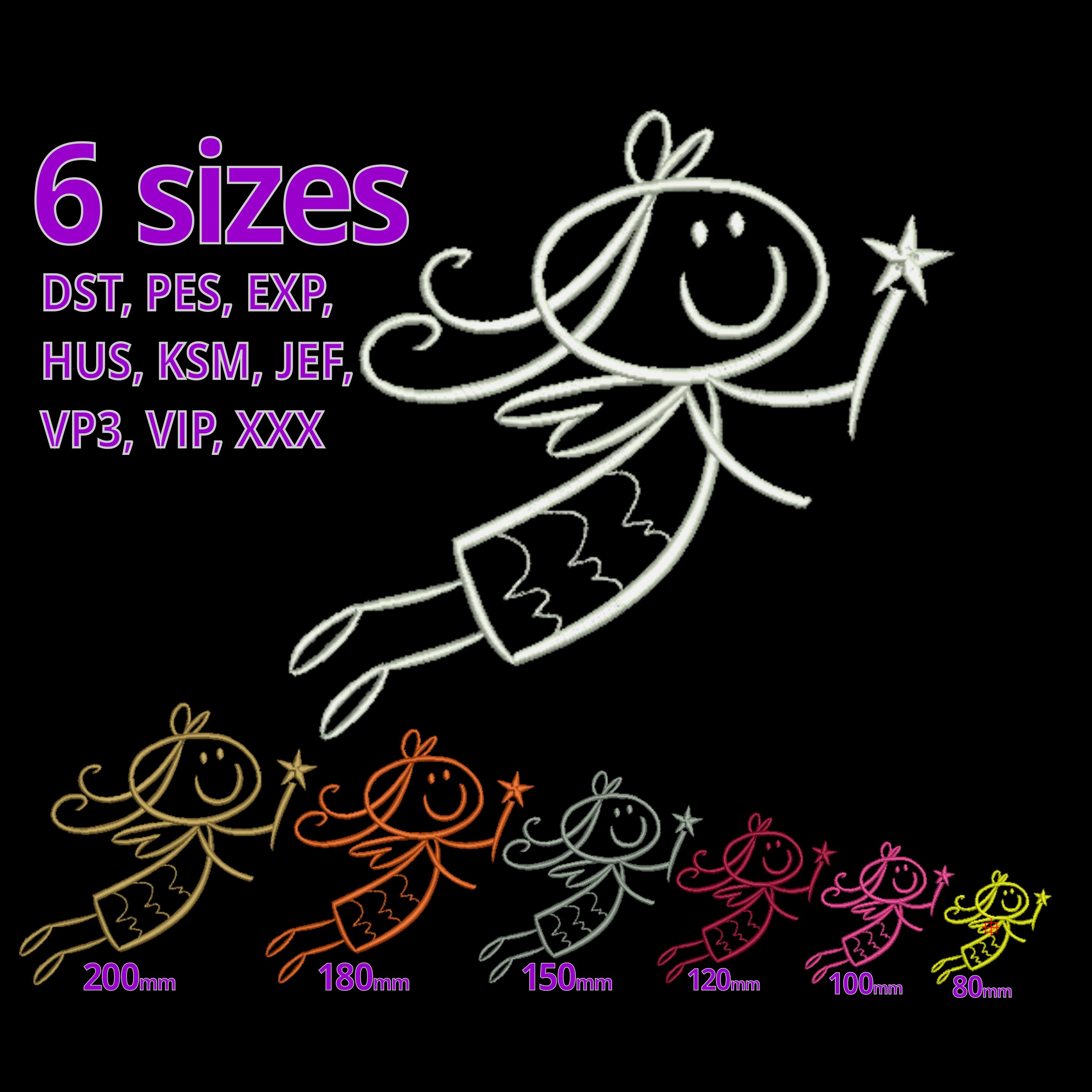 Simple Fairy Embroidery Design 6 SIZES Instant Download - Gift for ...
