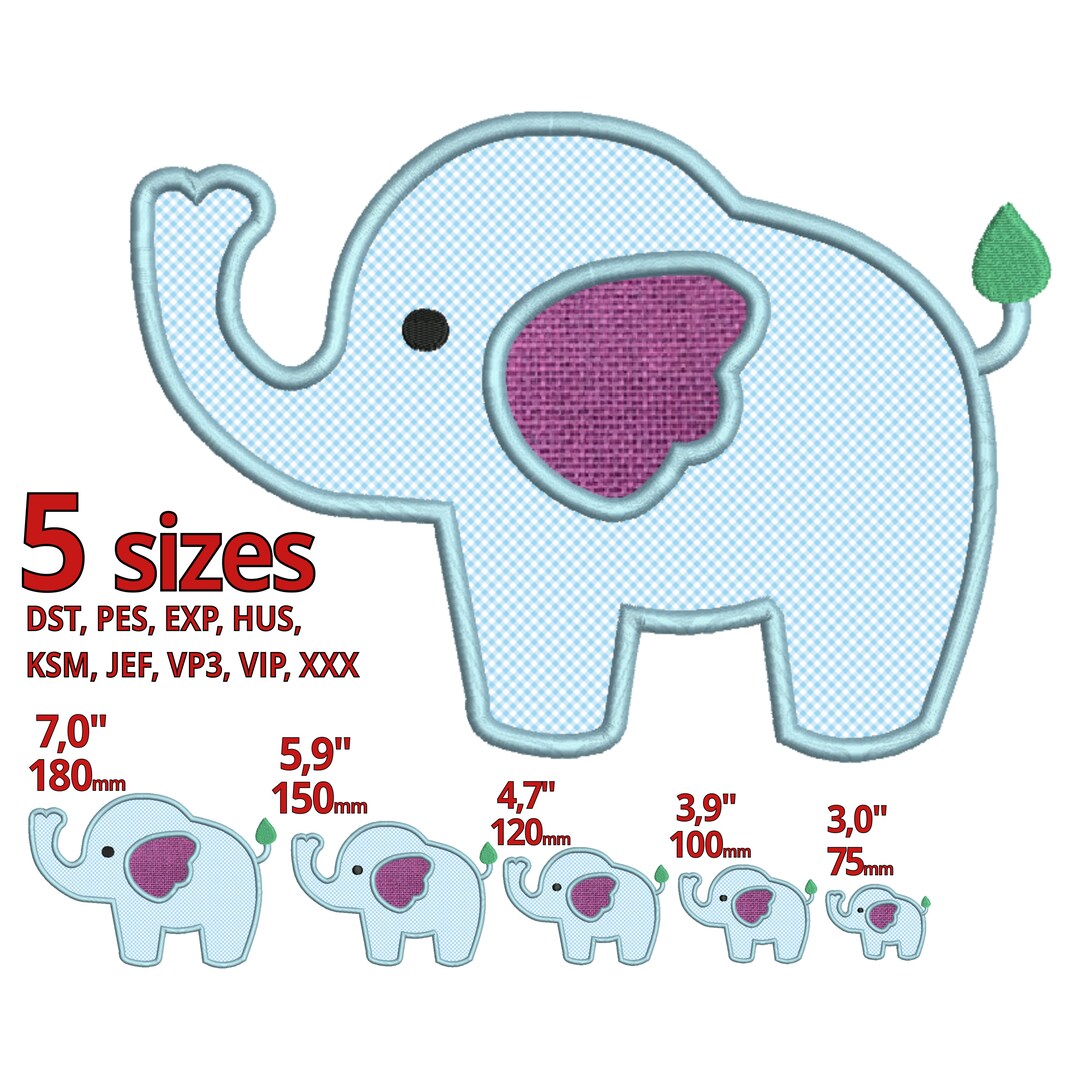 ITH Elephant Embroidery Machine - Baby Elephant Applique Machine ...
