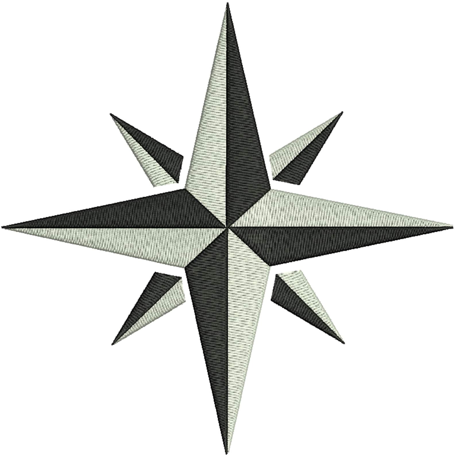 Compass Rose Embroidery Design 7 Sizes Wind Star Machine - Etsy