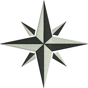 Compass Rose Embroidery Design 7 Sizes - Wind Star Machine Embroidery ...