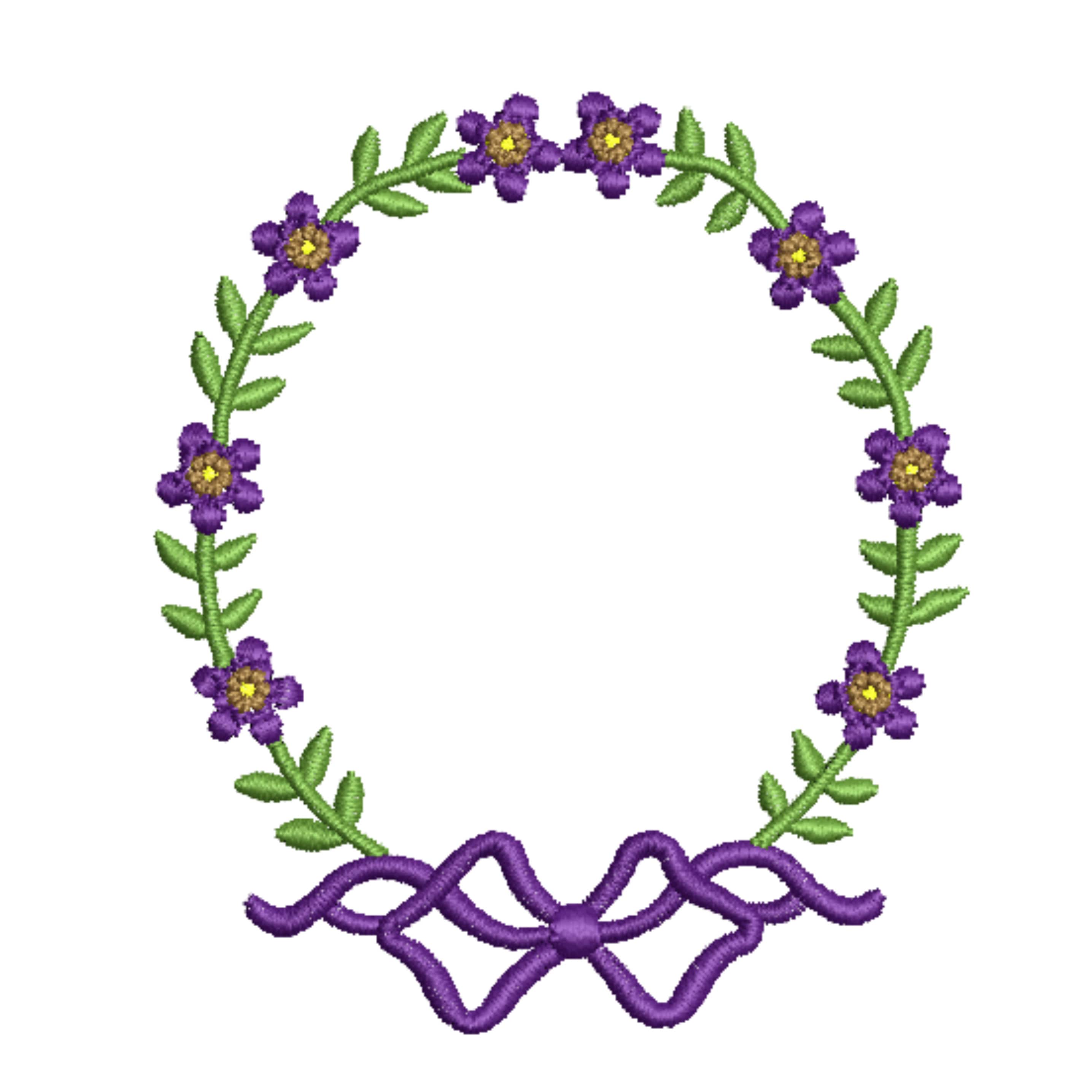 Monogram Floral Machine Embroidery Design Circle Frame 4 Sizes- Flowers ...