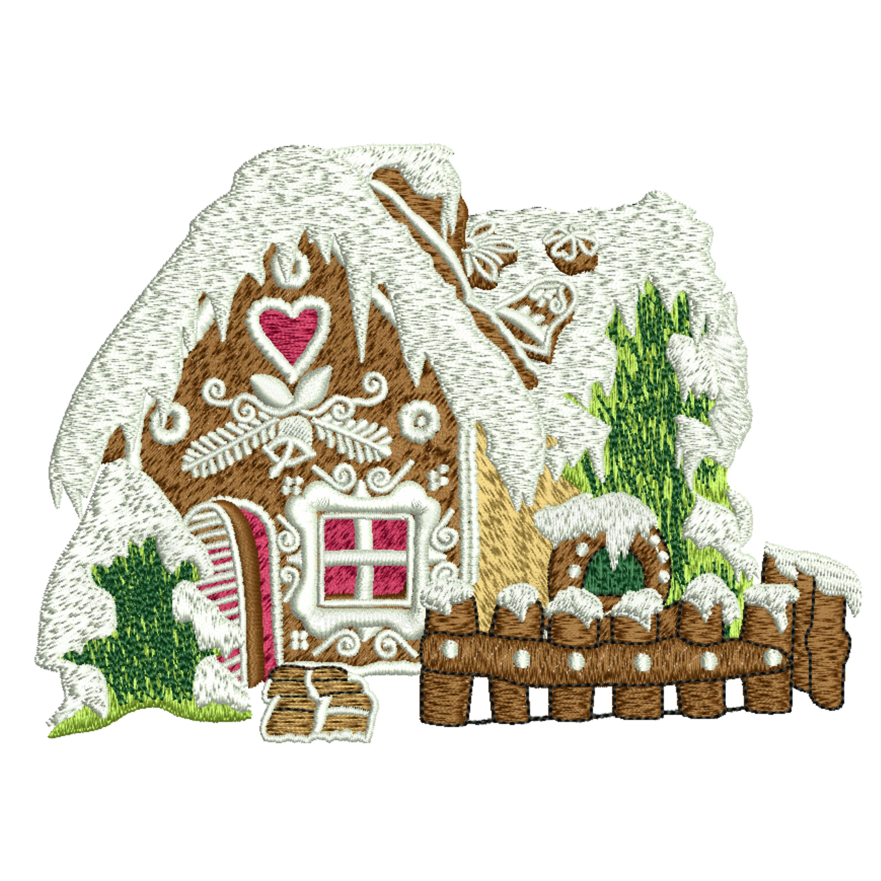 Gingerbread House Embroidery Design 2 Sizes- Christmas Baking Machine ...