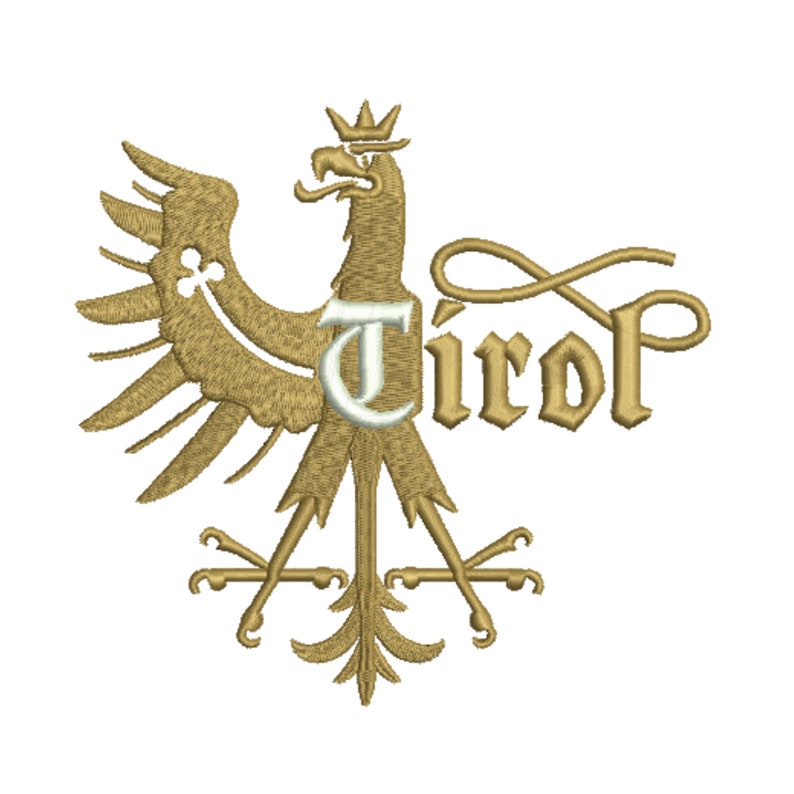 Stickdatei TIROL Adler mit Schrift Wappen 5 Größen Sofort - Etsy