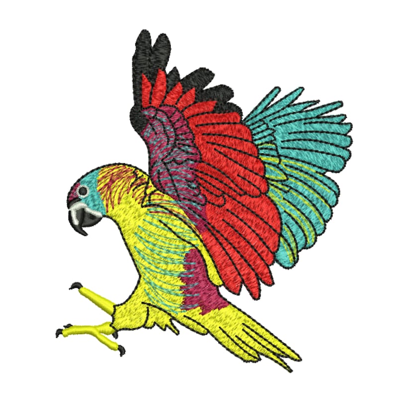 Parrot Embroidery Design - 3 Sizes -tropical Fyling Bird Parrots ...