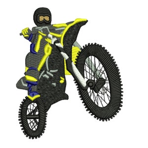 Embroidery Design Motocross 3 Sizes - Enduro Machine Embroidery File ...