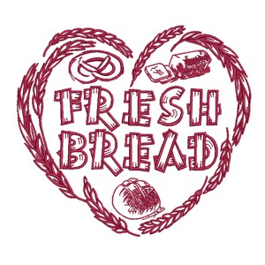 Fresh Bread Heart Embroidery Design 3 Sizes- Wheat Heart Machine ...
