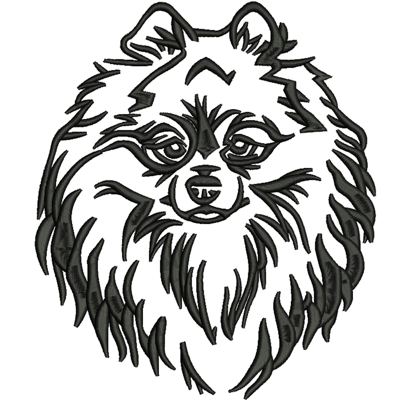 Pomeranian Spitz Embroidery Design 6 Sizes, Lovely Dog Head Machine ...