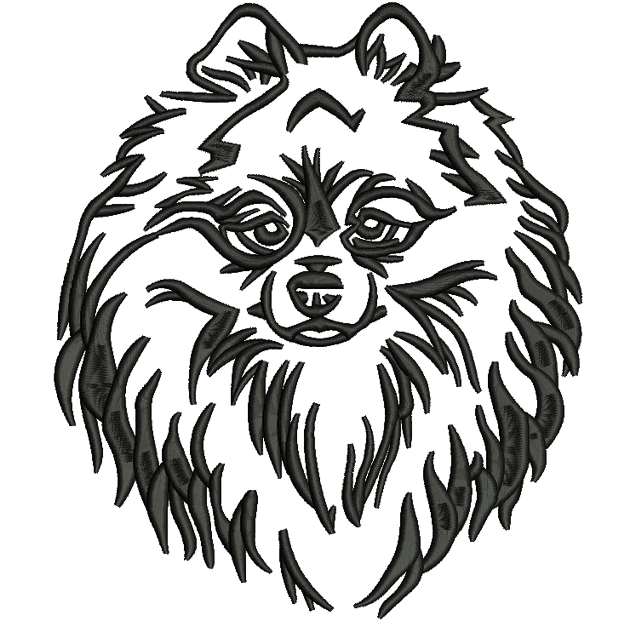 Pomeranian Spitz Embroidery Design 6 Sizes, Lovely Dog Head Machine ...