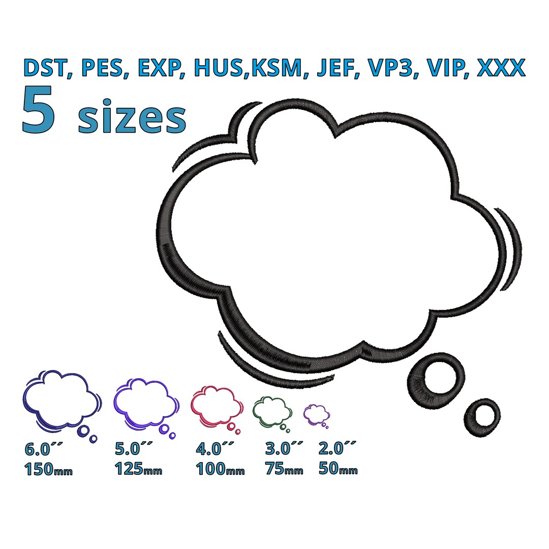 Speech Bubble Embroidery Designs | 5 Sizes | Speech Bubble Embroidery ...