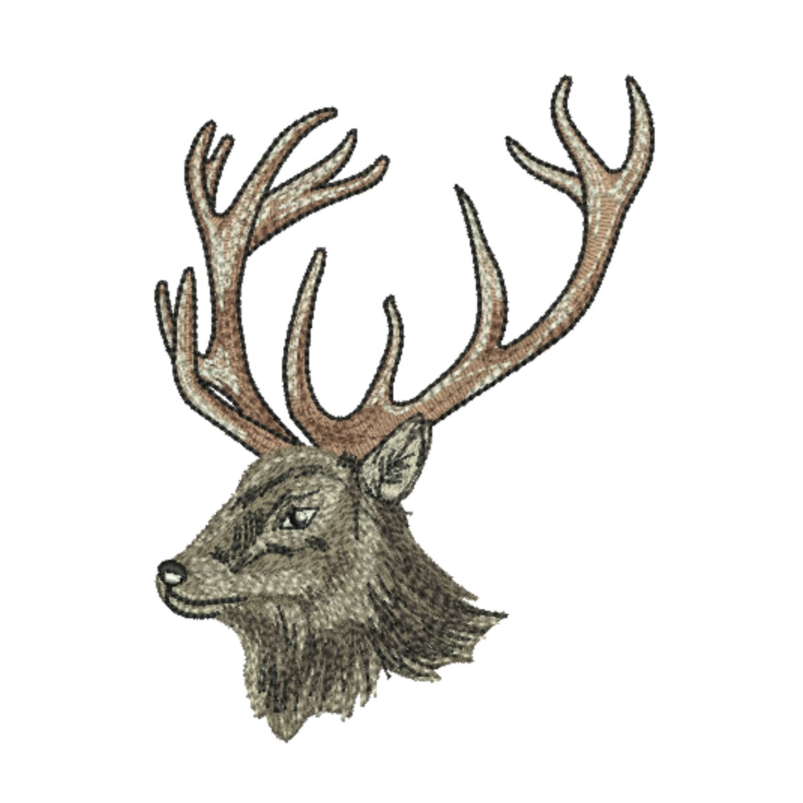 Deer Embroidery Design 4 Sizes Real Deer Head Machine | Etsy