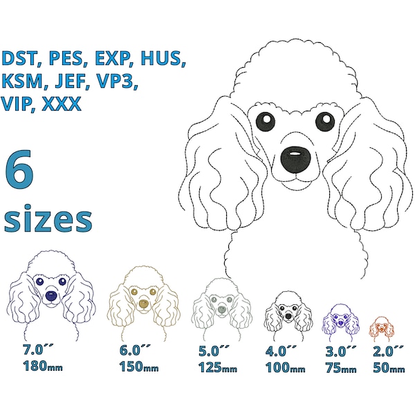 Poodle Dog Head Design - Etsy