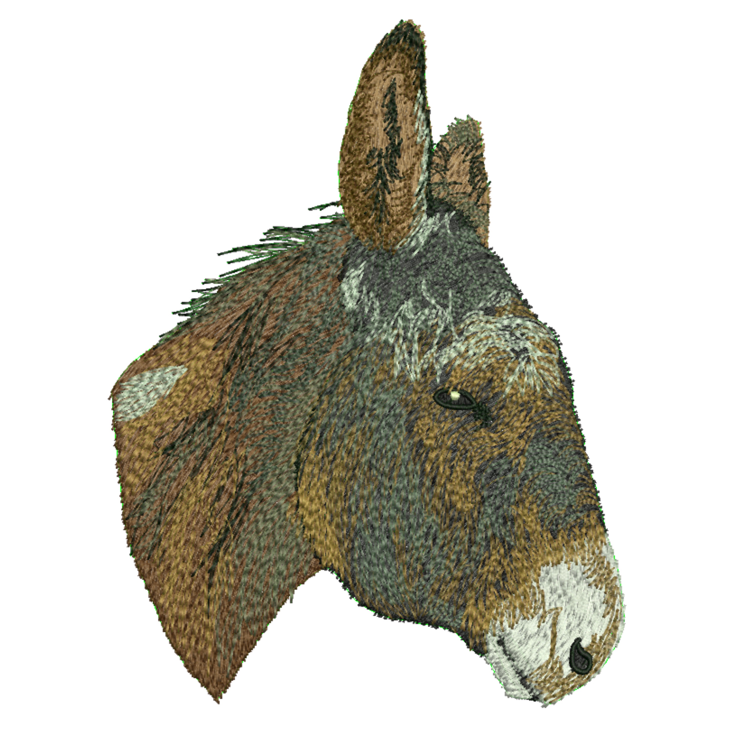 Donkey Head Embroidery Design 2 Sizes | Authentic Donkey Machine ...