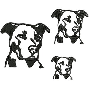 American Pitbull Embroidery Design 5 Sizes, Fight Dog Outline Machine ...