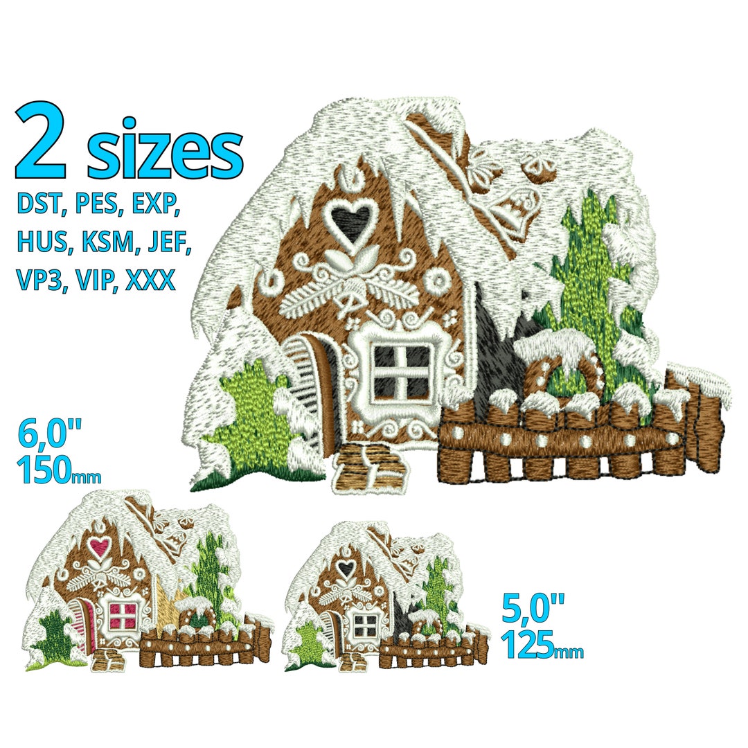 Gingerbread House Embroidery Design 2 Sizes- Christmas Baking Machine ...