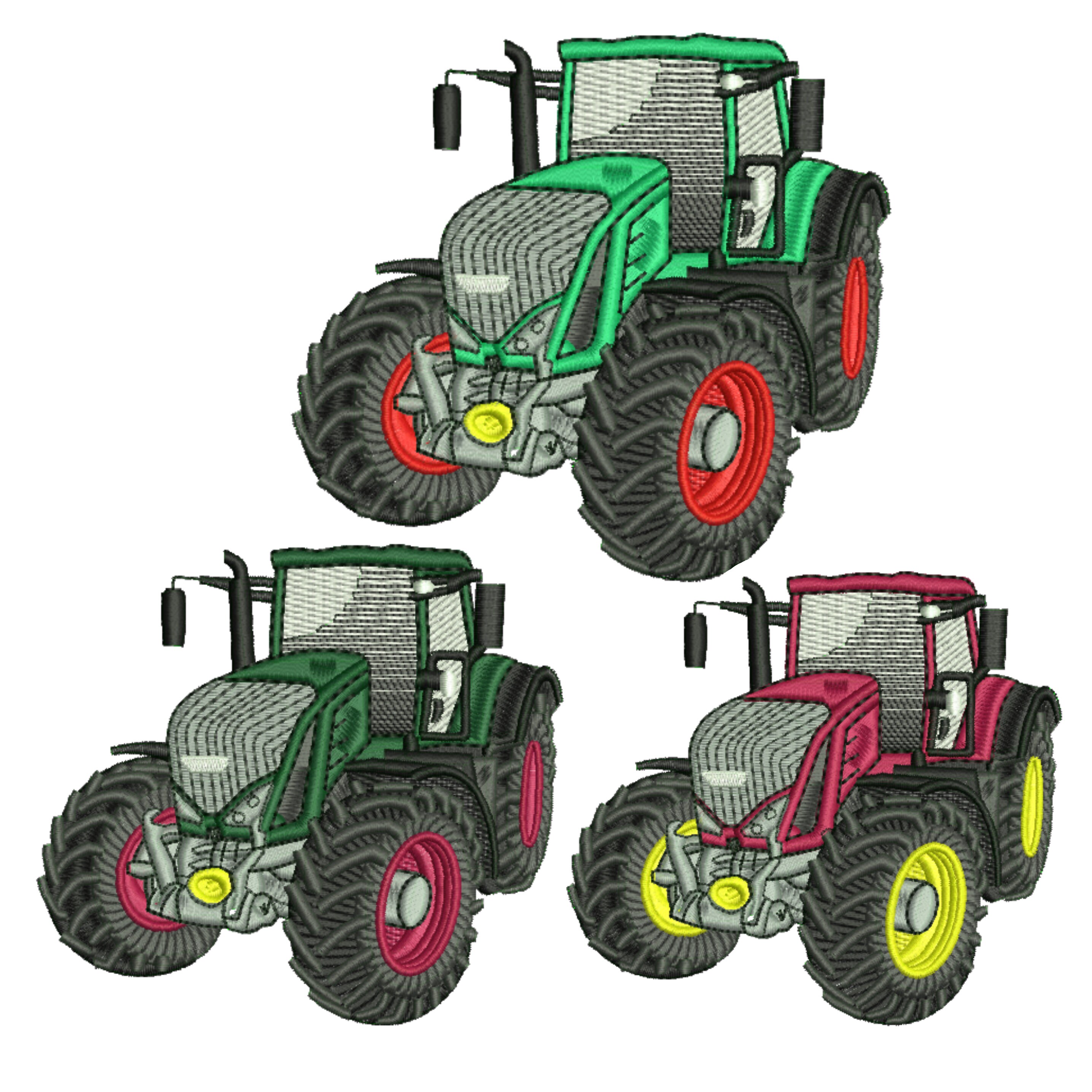 Tractor Farm Machine Embroidery File 3 Sizes - Tiny Tractor Embroidery ...