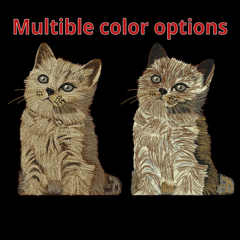 Cat Embroidery Designs 3 Sizes Realistic Real Cat Drawing - Etsy