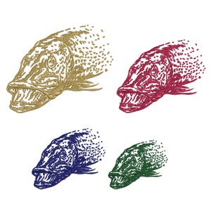 Pike Fishing Embroidery Designs | 4 Sizes | Pike Fish Logo Machine ...