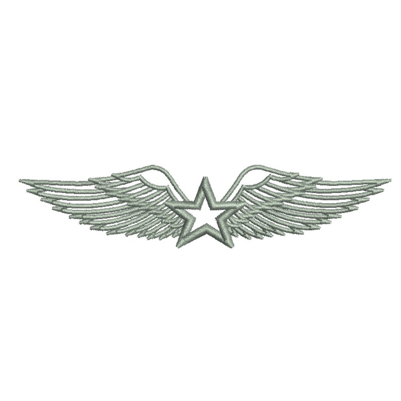 Airforce Wings Embroidery Design Pilot Star Wing 3 SIZES, Aircrew - Air ...